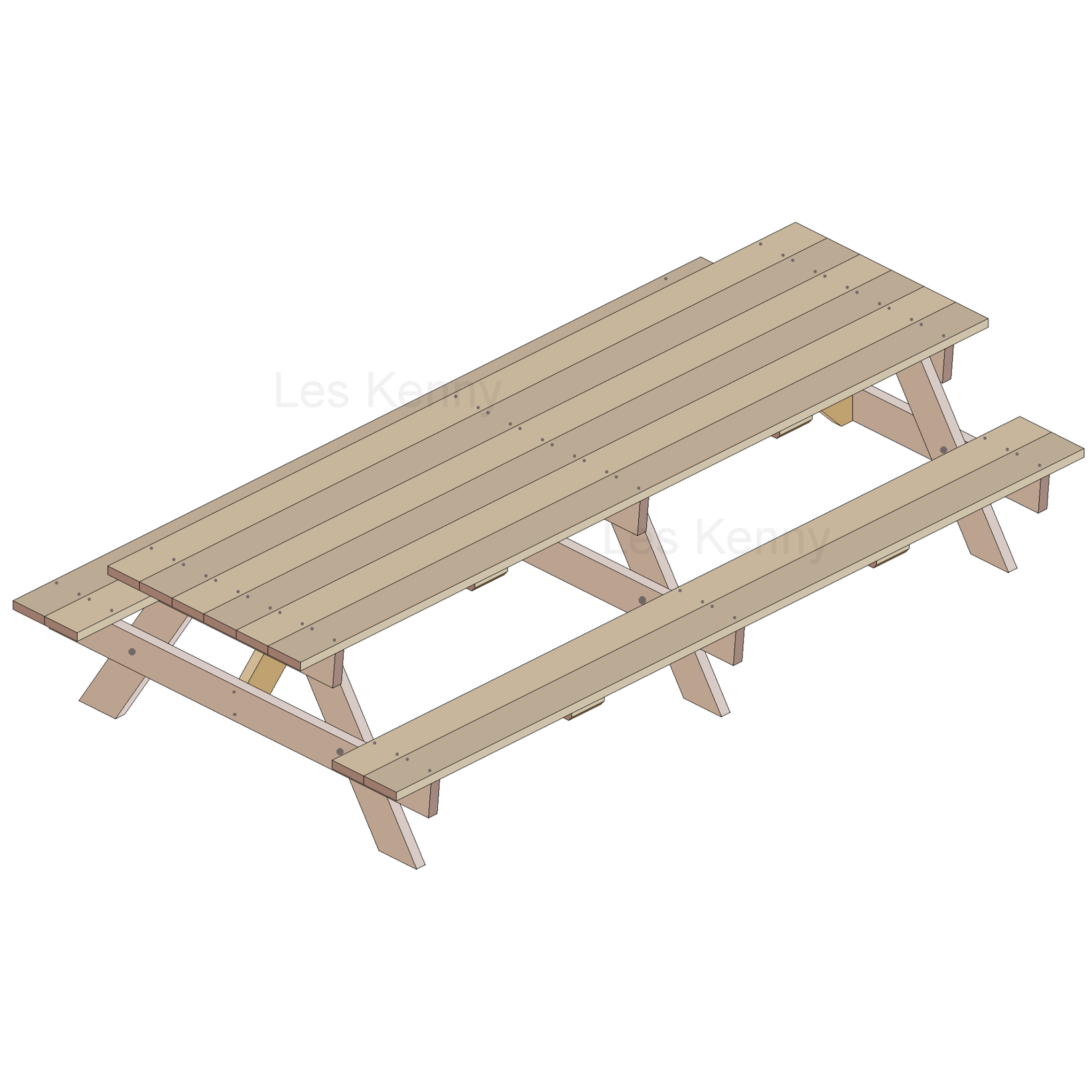 DIY plans to build a 10ft (3m) spacious picnic table – Kenny's Yard ...
