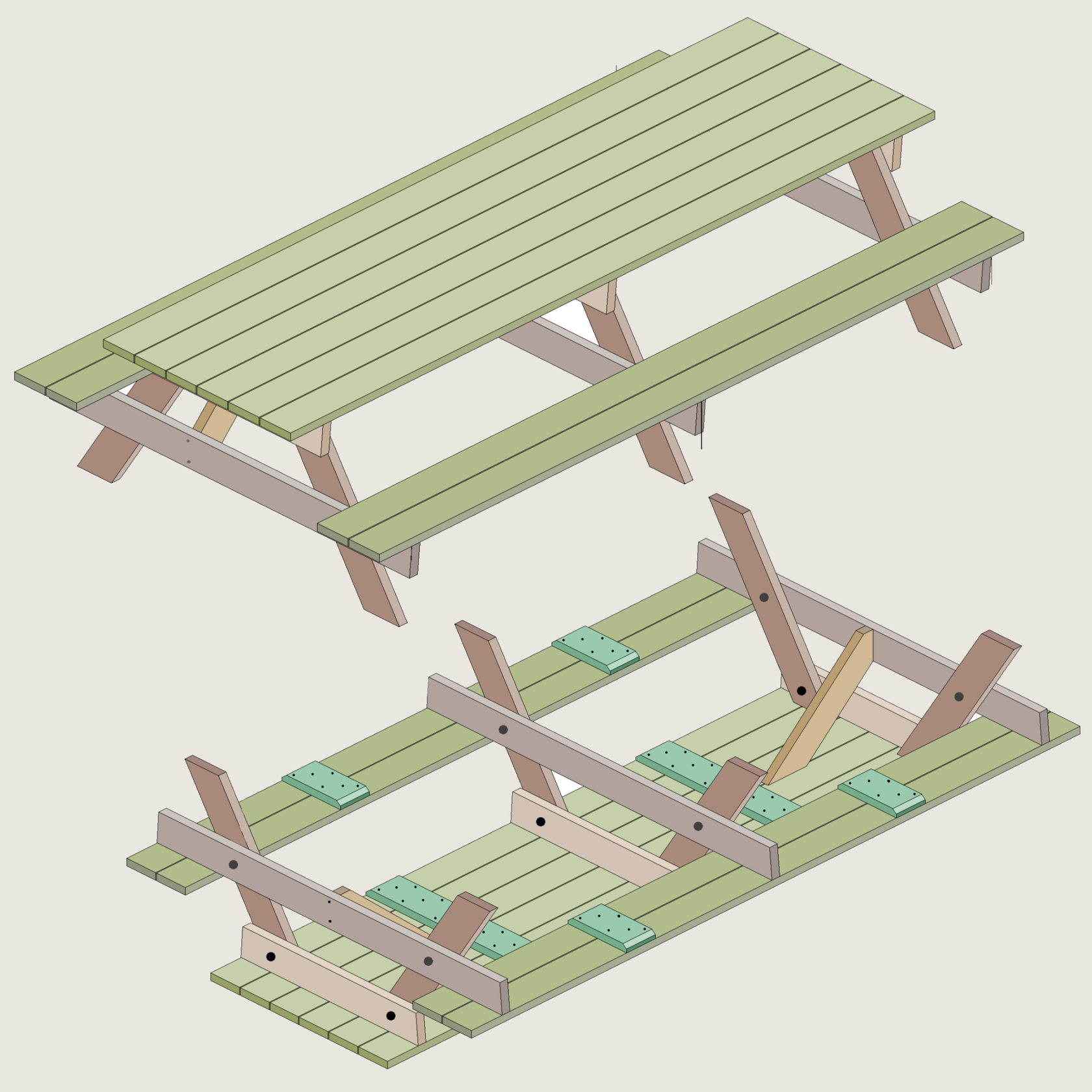DIY plans to build a 10ft (3m) spacious picnic table – Kenny's Yard ...